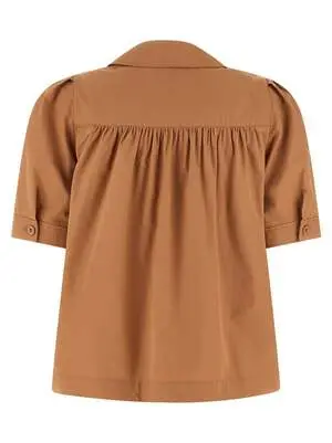 Chloé Logo Embroidered Cotton Poplin Shirt