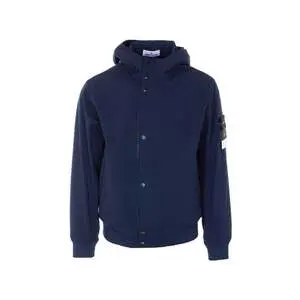 Stone Island Logo Light Soft Shell-r Jacket - Blue