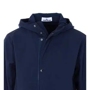 Stone Island Logo Light Soft Shell-r Jacket - Blue