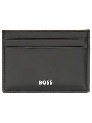 BOSS Leather Card Holder - Black
