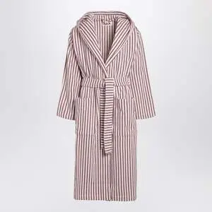 TEKLA Bathrobe White/dark Pink Striped - Red