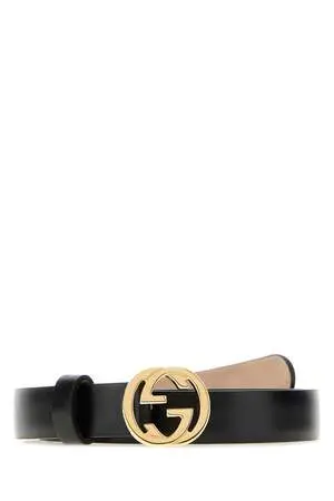 Gucci Interlocking G Leather Belt - Black