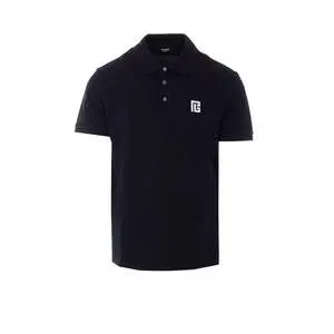Balmain Embroidered Pb Logo Polo - Black