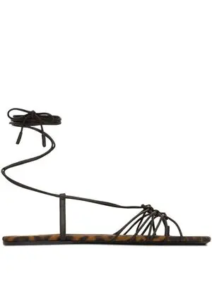 Saint Laurent Babylone Flat Sandals - Brown