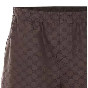 Gucci Gg Canvas Linen Blend Bermuda Shorts - Brown