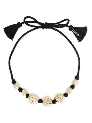 Saint Laurent Charm Detail Chord Necklace - Black