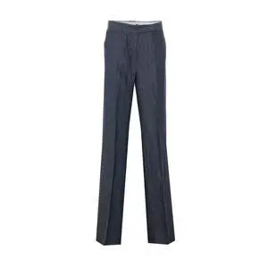 Max Mara Max Mara Straight-Leg Linen Trousers Gray