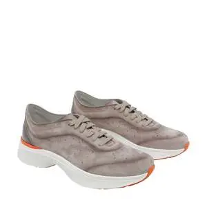 Santoni Suede Leather Lace-up Sneakers - Cream