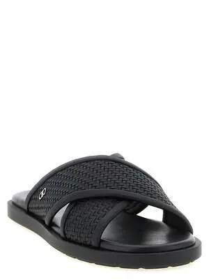 FERRAGAMO Brise 2 Leather Sandals With Woven Detail
