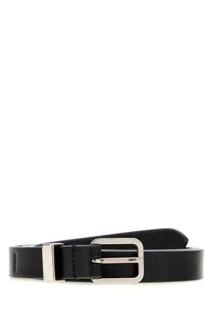 JIL SANDER Leather Belt With Silver Metal Finishing - Black