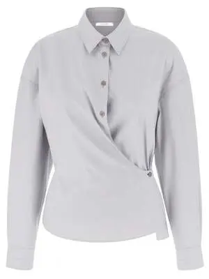 LEMAIRE LEMMAIRE Straight Collar Twisted Shirt Gray