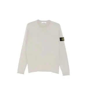 Stone Island Logo Patch Knit Jumper - Gray