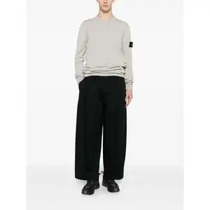 Stone Island Logo Patch Knit Jumper - Gray