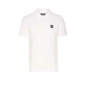 Balmain Embroidered Pb Logo Polo - White