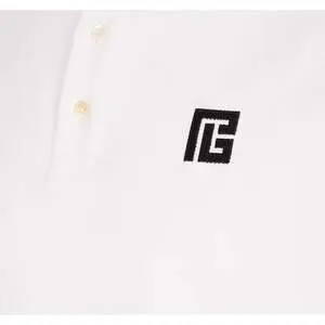 Balmain Embroidered Pb Logo Polo - White