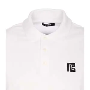 Balmain Embroidered Pb Logo Polo - White