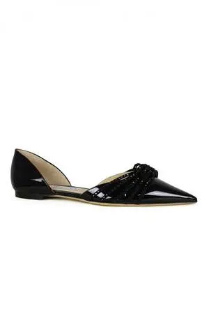 JIMMY CHOO Kaitence Flat With Crystal Embellished Bow