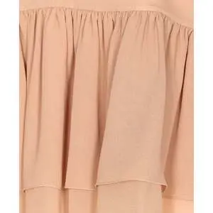 Chloé Sleeveless V-neck Frill Silk Blend Top