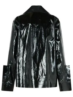 JIL SANDER Glossed Linen Jacket - Black