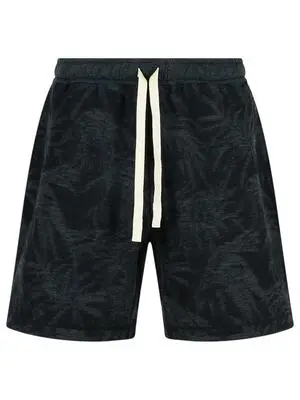 Palm Angels Cotton Bermuda Shorts With Drawstring - Black