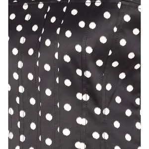 GANNI Polka Dot Satin Corset Top - Black