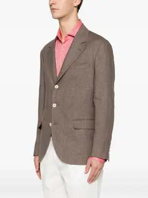 Brunello Cucinelli Linen Deconstructed Blazer - Multicolor