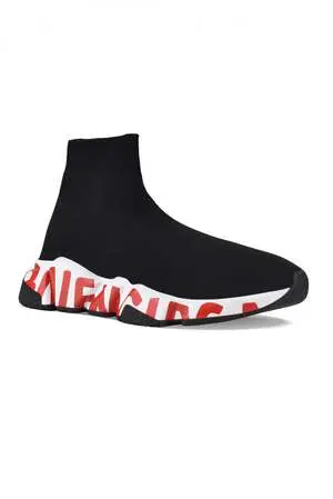 Balenciaga Speed Lt Graffiti Sneakers - Black