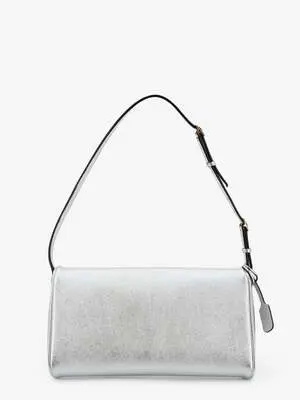 Valentino Garavani Laminated Leather Shoulder Bag - Silver