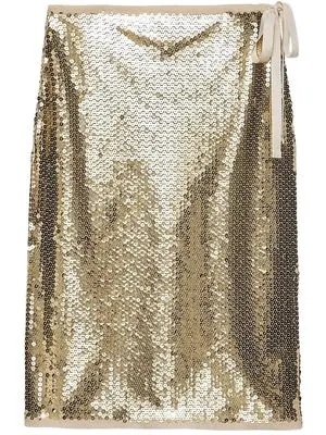 Prada Sequined Pencil Skirt - Silver