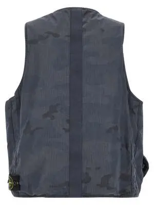 Stone Island Camouflage Print Utility Vest