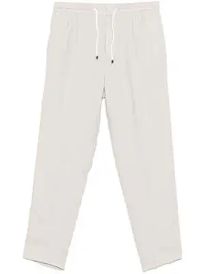 Brunello Cucinelli BRUNELLO CUCINELLI Garment-Dyed Double Pleated Linen Pants With Drawstring Multicolor