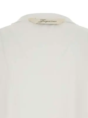Jacquemus Le Rond Carre' T-shirt With Round Neck And Logo On The Back In Fabric