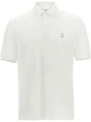 Brunello Cucinelli Short Sleeve Polo Shirt With Logo - Multicolor