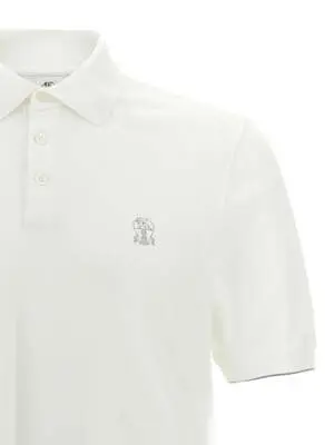 Brunello Cucinelli Short Sleeve Polo Shirt With Logo - Multicolor