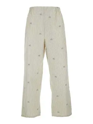 Jacquemus Striped Cotton Pants With Elasticated Waist - Multicolor