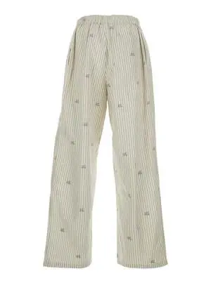 Jacquemus Striped Cotton Pants With Elasticated Waist