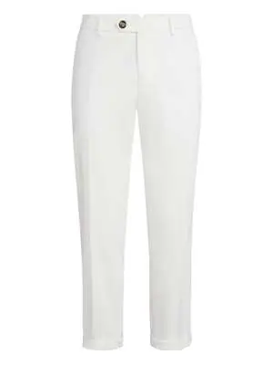 Brunello Cucinelli Garment Dyed Cotton Gabardine Trousers