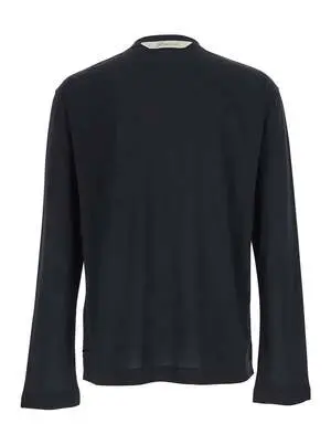 Jacquemus Le T-shirt Rond Carre' Crew Neck T-shirt With Long Sleeves In Tech Fabric For - Black