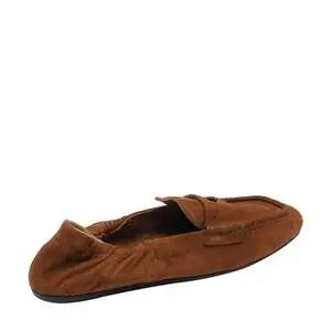 Miu Miu Ruched Suede Loafers - Brown