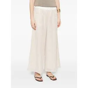 Peserico Pescarico Wide-leg Sequined Palazzo Pants - Cream