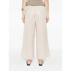 Peserico Pescarico Wide-leg Sequined Palazzo Pants - Cream