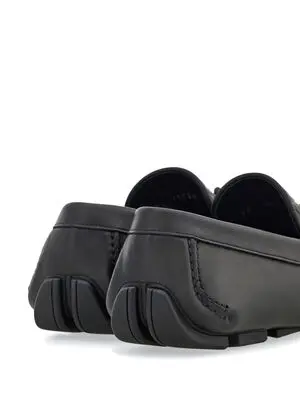 FERRAGAMO Embossed Gancini Monogram Driving Loafers