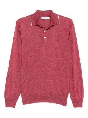Brunello Cucinelli Brunello Cucinelli Men Long Sleeve Polo Multicolor