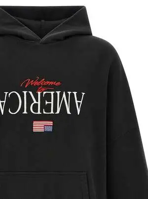 WILLY CHAVARRIA Welcome To America Hooligan" Hoodie - Black