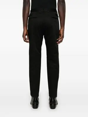 Dolce & Gabbana Logo-embroidered Tapered Leg Cotton Trousers - Black