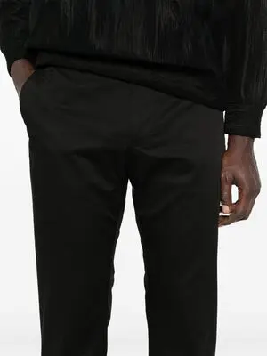 Dolce & Gabbana Logo-embroidered Tapered Leg Cotton Trousers - Black
