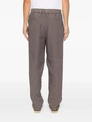 Brunello Cucinelli Garment-dyed Linen Pants With Double Pleats - Multicolor