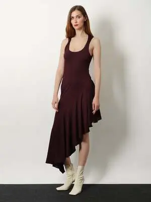 Alaïa Long Asymmetrical Viscose Dress