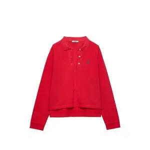 Prada Cotton Piqué Knit Long Sleeve Polo Top