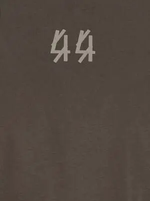 44 LABEL GROUP Grey Crew Neck T-shirt With Maxi Logo On The Back In Cotton For